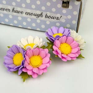 FLOWER HAIR CLIPS for Girls - 2pcs, Daisy Flower Hair Accessories ...