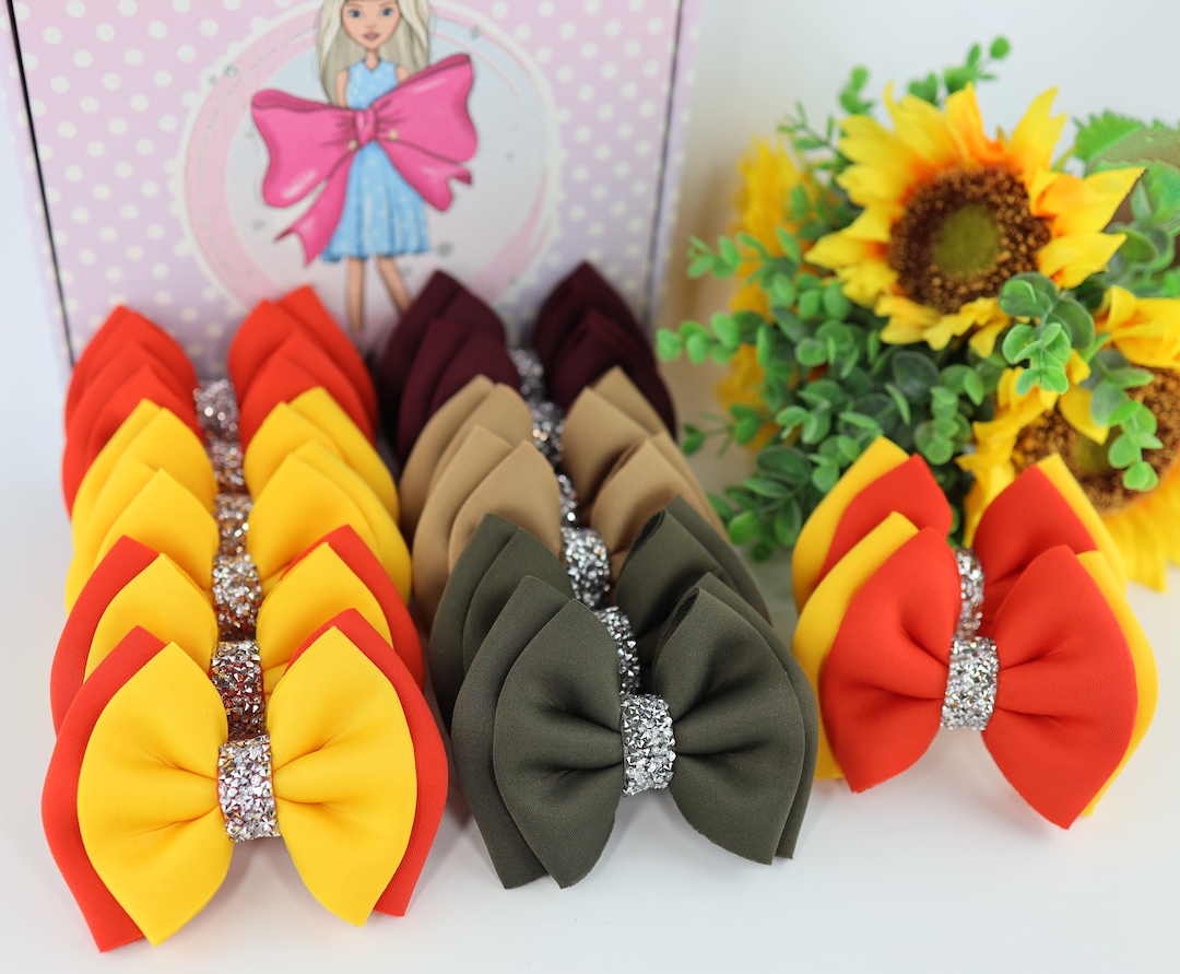 DOUBLE PUFF BOW Stand up Double Stacked Puff Hair Bows, Permanently ...