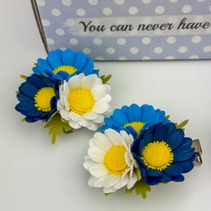FLOWER HAIR CLIPS for Girls - 2pcs, Daisy Flower Hair Accessories ...