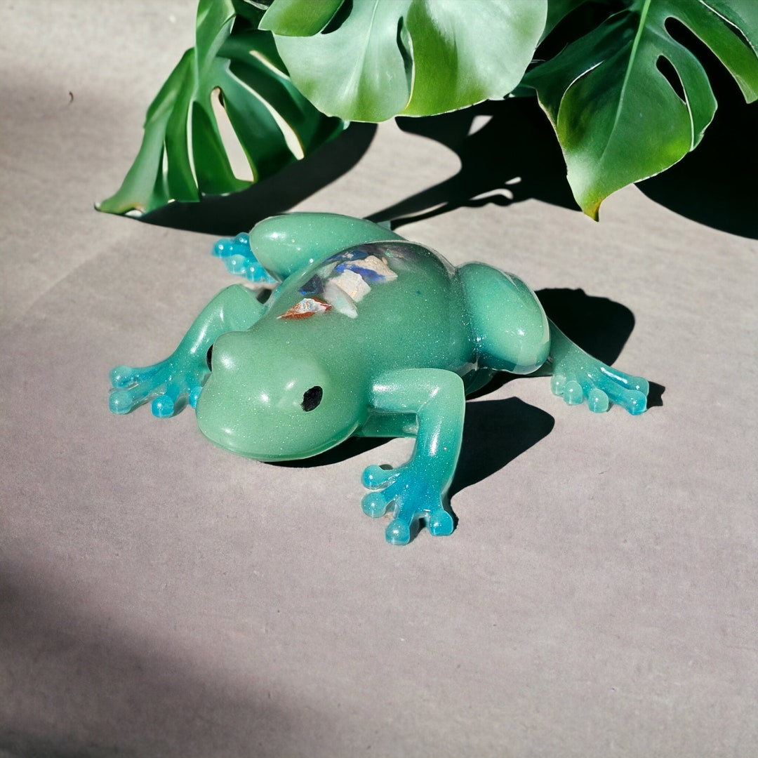 Australian Black Opal Resin Frog - Etsy