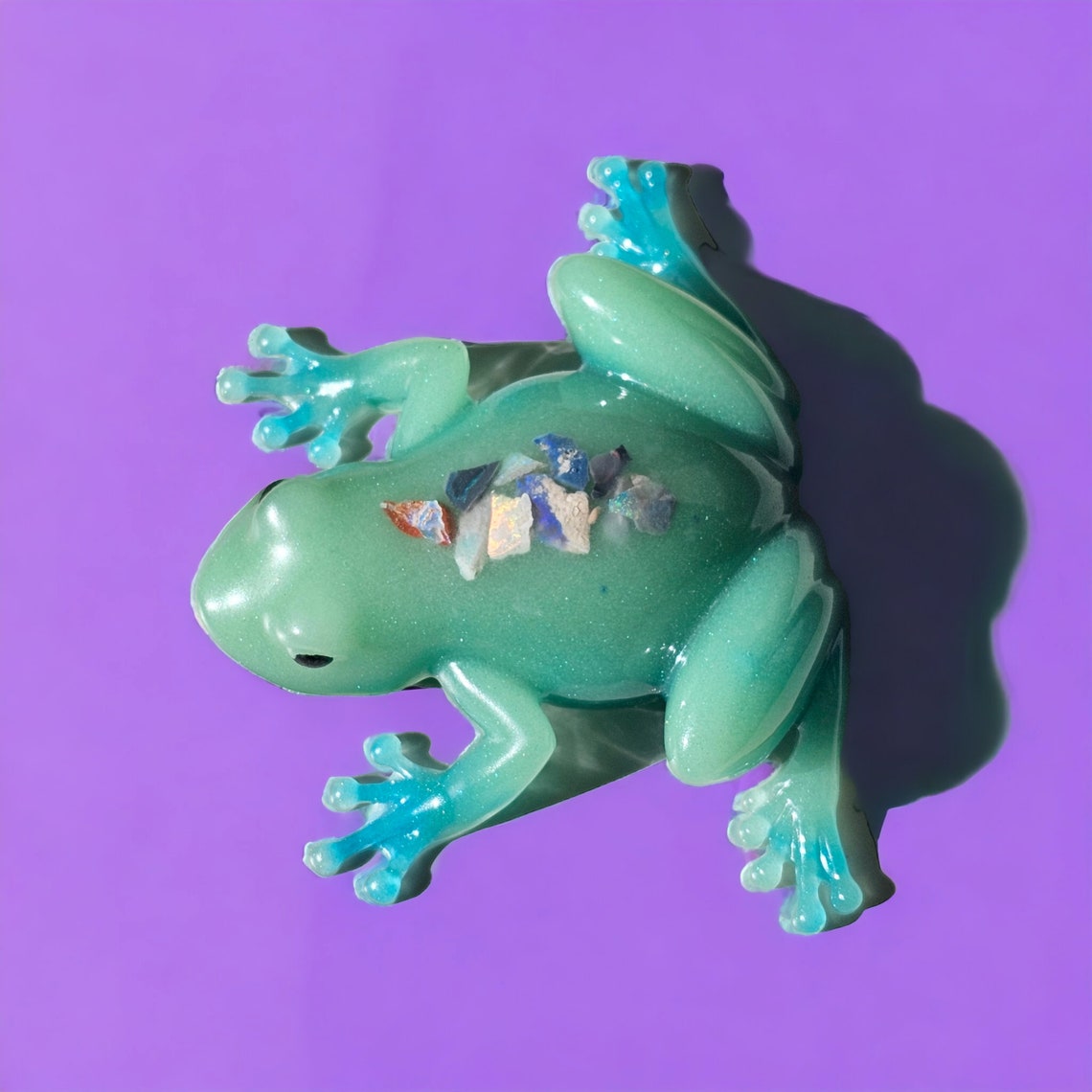 Australian Black Opal Resin Frog - Etsy