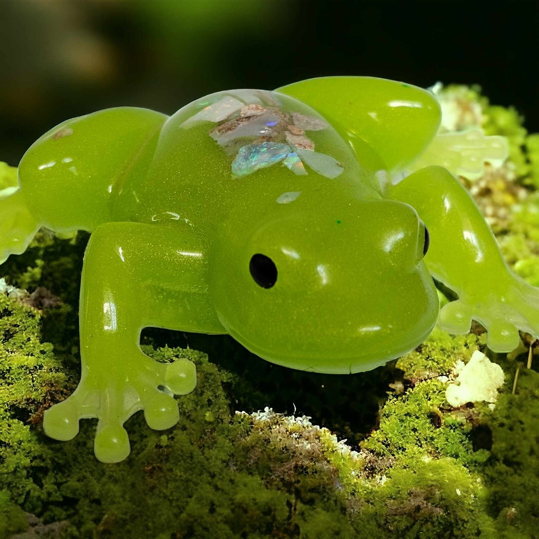 Australian Black Opal Resin Frog - Green - Etsy