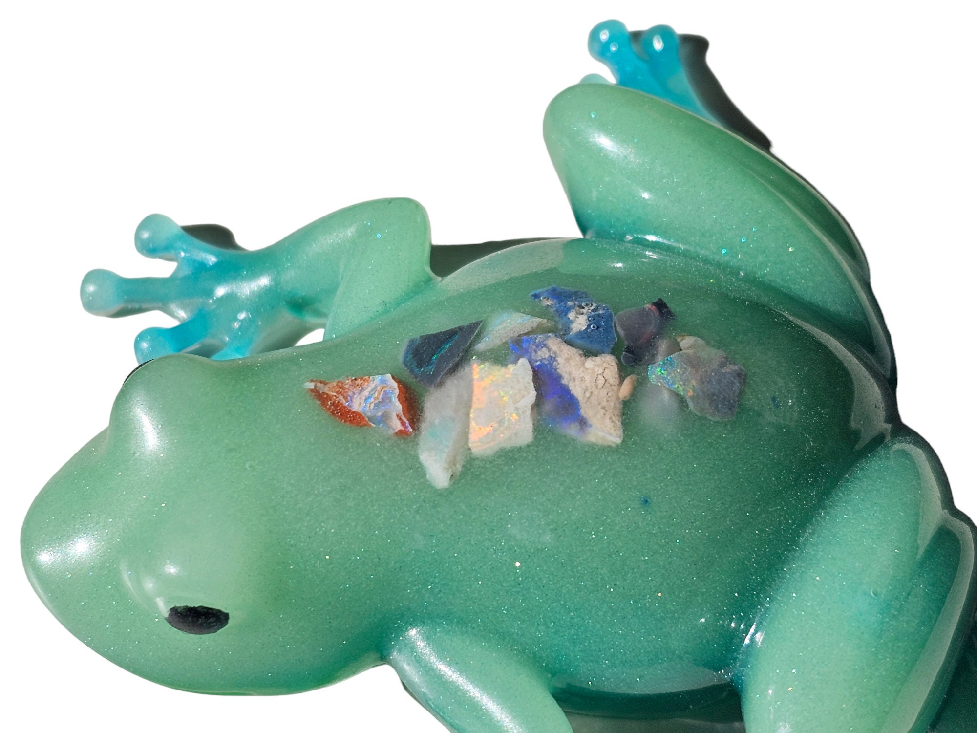 Australian Black Opal Resin Frog - Etsy