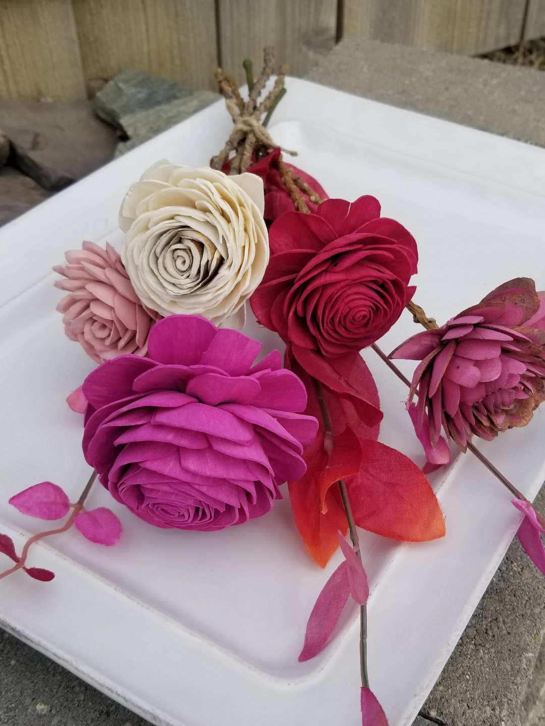 Pink Roses / Wood Roses / 5th Anniversary Gift / Anniversary Flowers ...