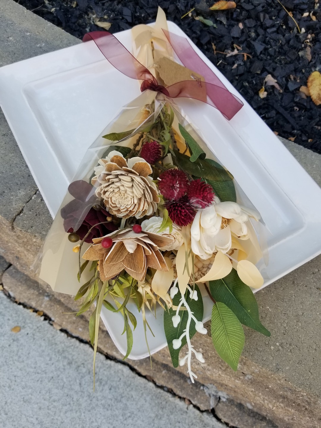 Neutral Flowers Bouquet / Ecofriendly Flowers / Wooden Flowers / Fall ...