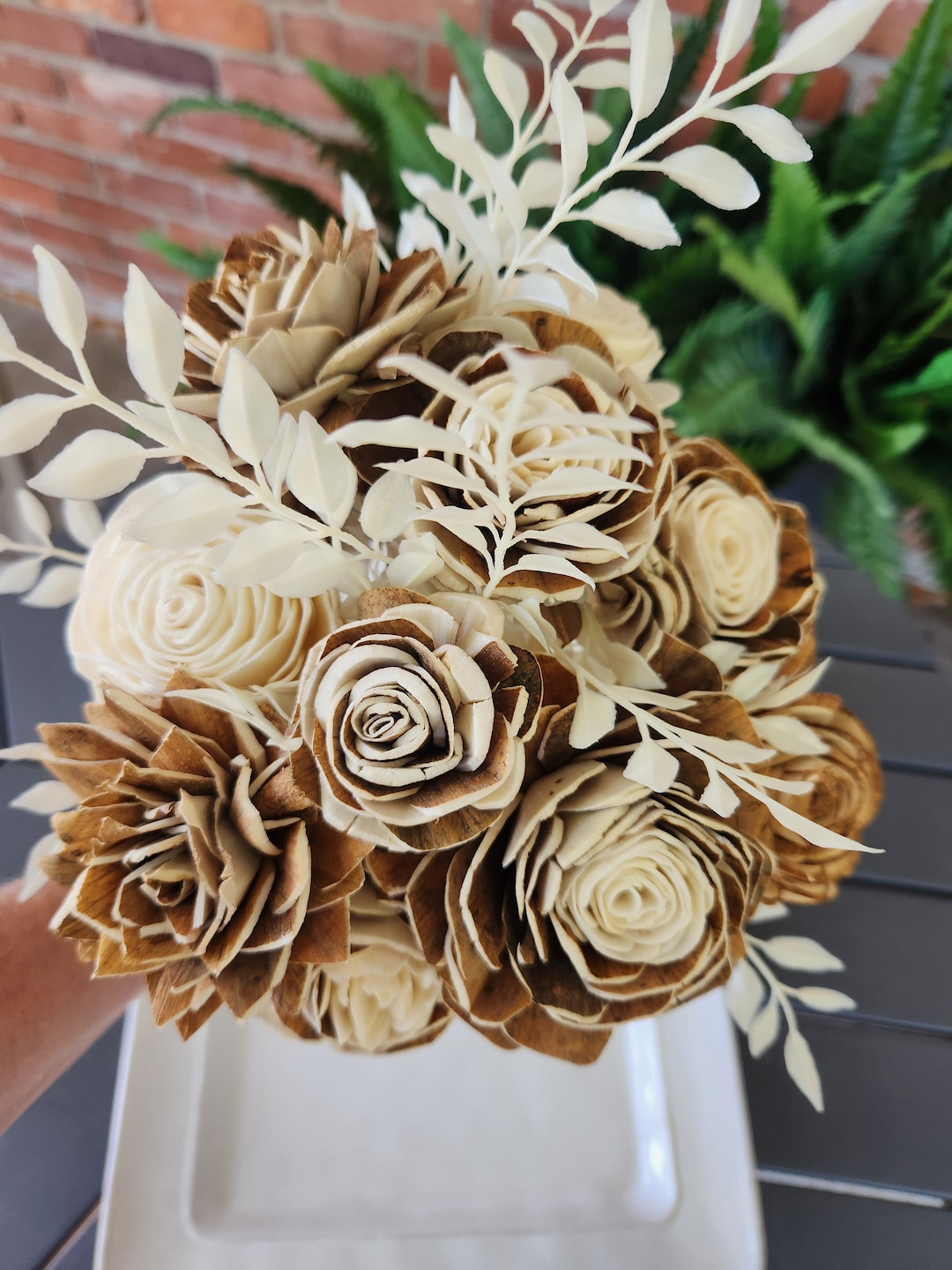 Bridal Bouquet / Wedding Bouquet / Wood Roses Bouquet / Wood Flowers ...