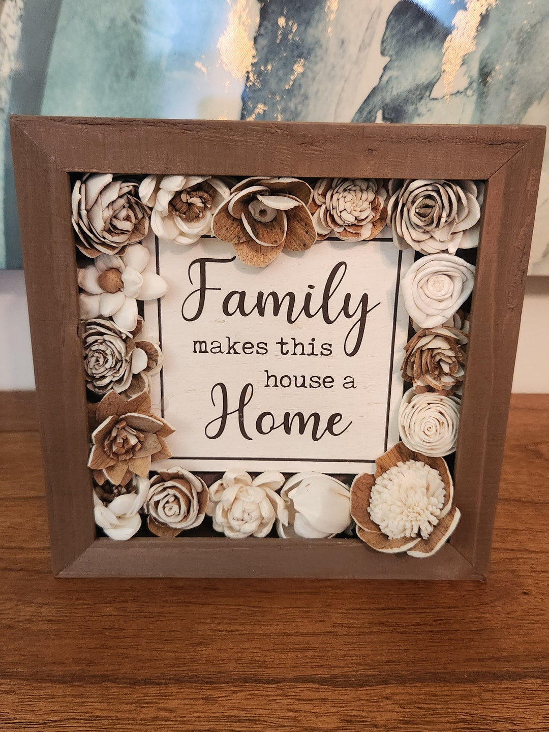 Family Home Sign / Wood Flower Board /family Makes This House a Home ...