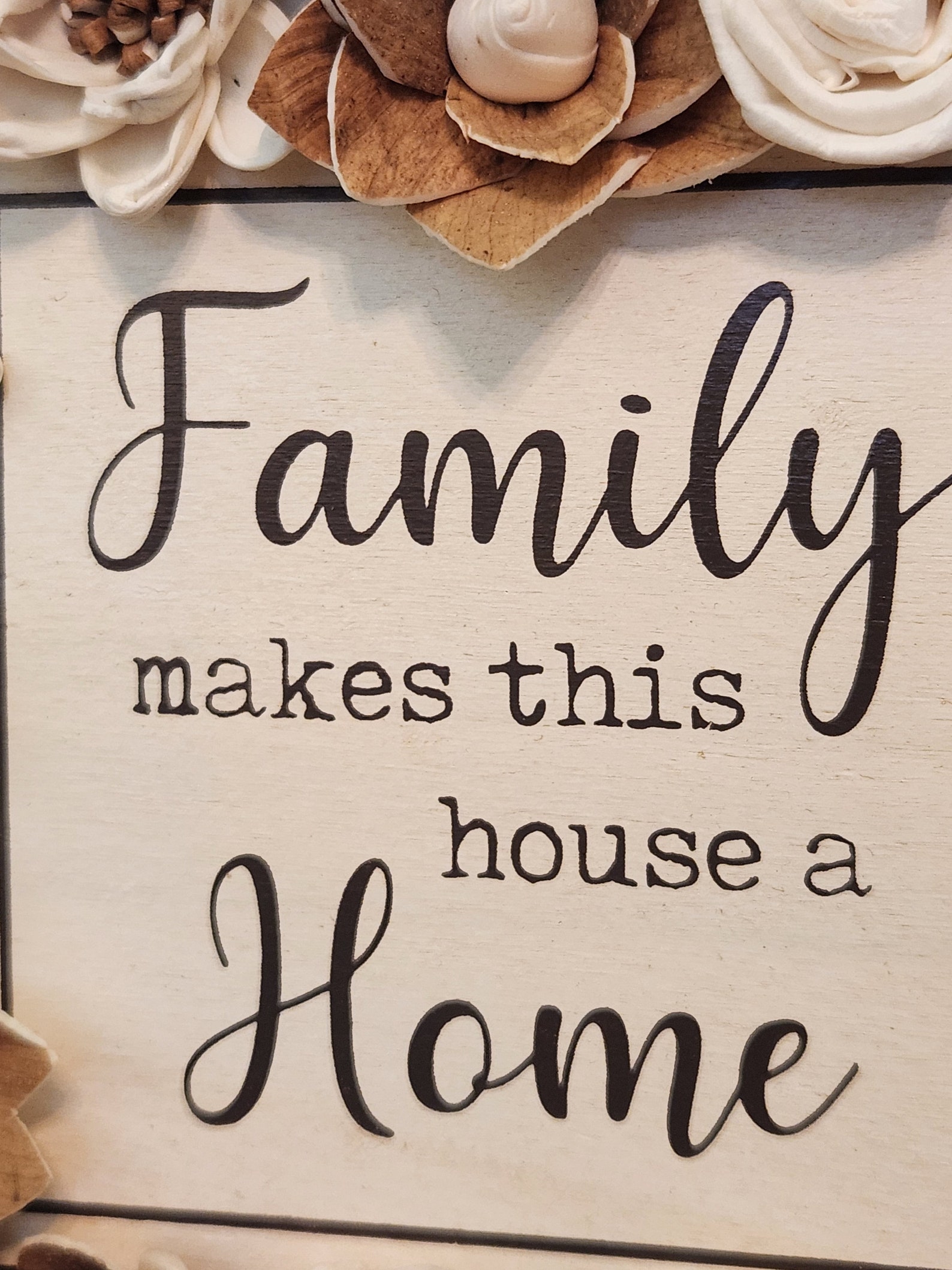 Family Home Sign / Wood Flower Board /family Makes This House a Home ...