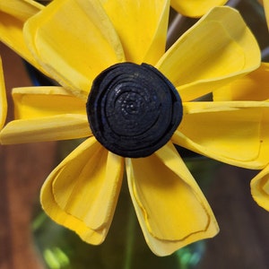 Wood Black Eyed Susans DIY Stemmed Flowers Ecofriendly - Etsy