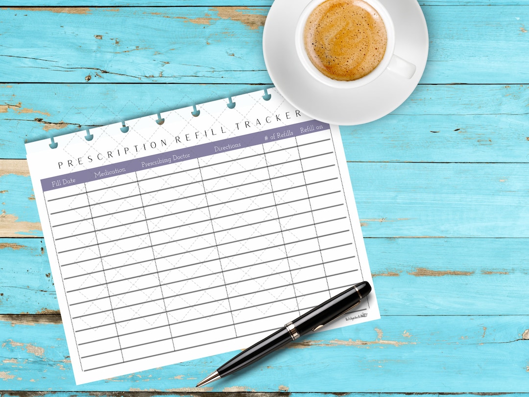 Prescription Refill Tracker BIG Happy Planner US Letter - Etsy