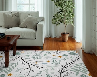Green Trees Area Rug Pine Trees Green and White Area Rug - Etsy