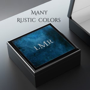 Monogram Mens Keepsake Box - Ebony Wood Personalized Fathers Day Gift ...