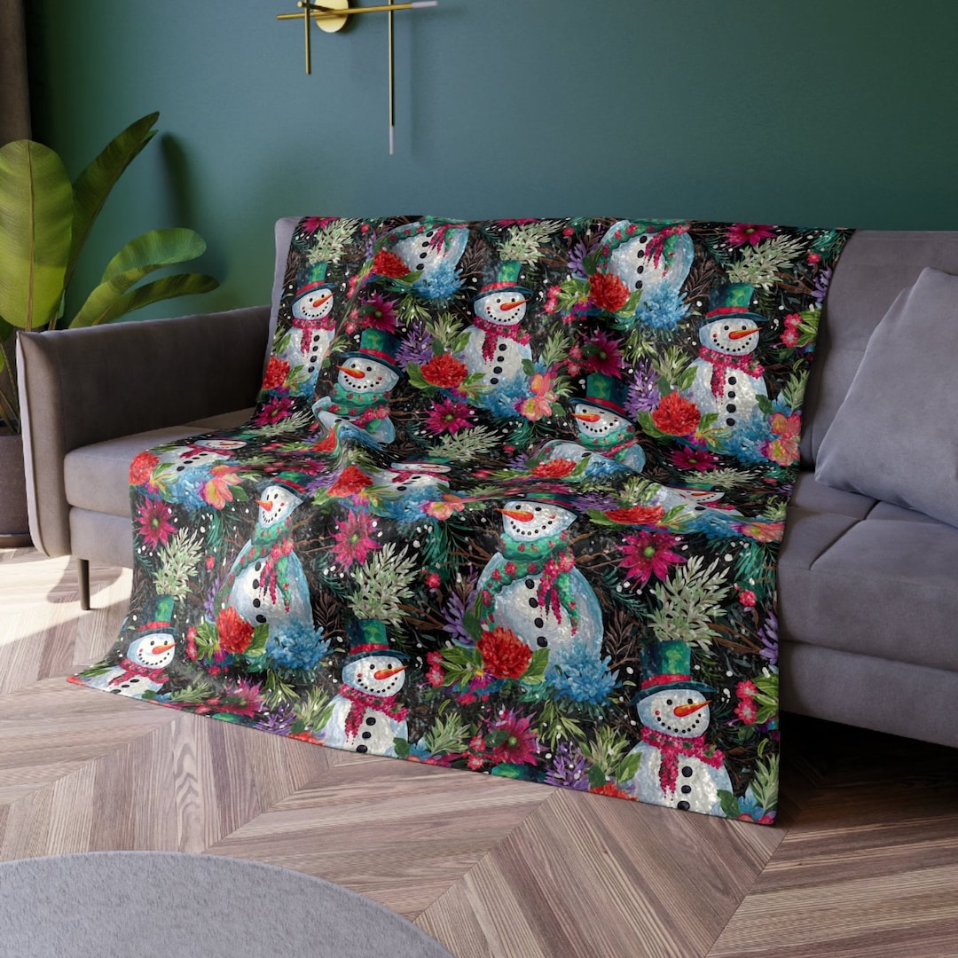 Snowman Blanket - Cute Colorful Christmas Throw Blanket for Kids Winter ...