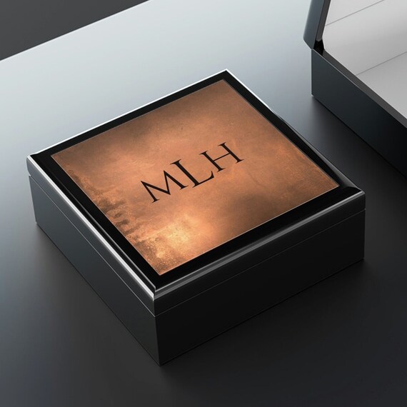 discount outlets 18k Monogram jewelry box for men, keepsake box for men ...