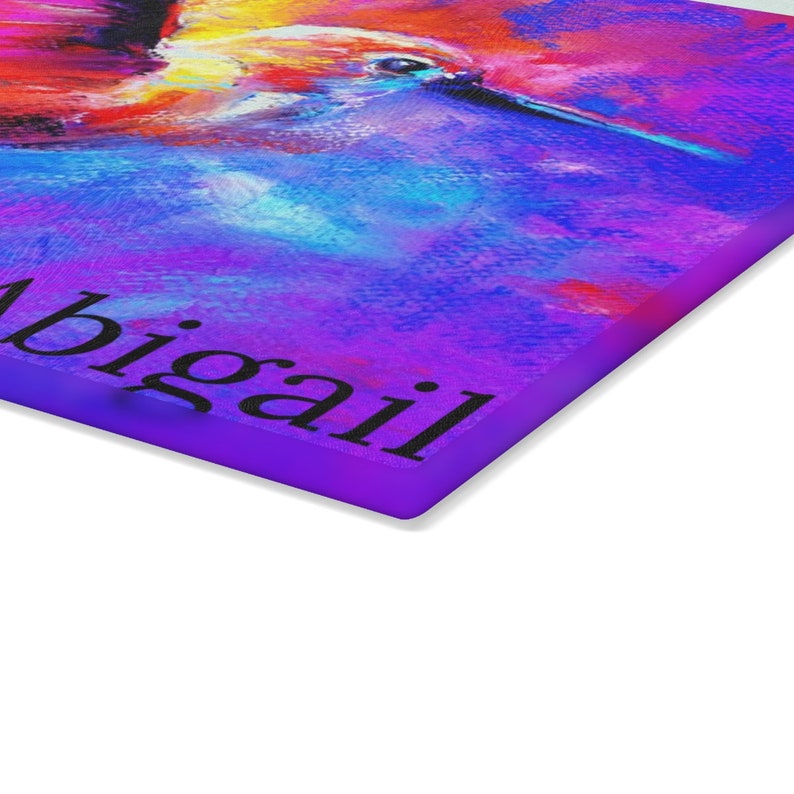 Personalized Hummingbird Cutting Board Colorful Bird Glass - Etsy