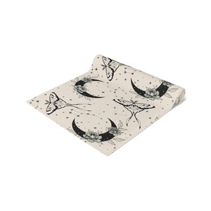Luna Moth Celestial Table Runner - Witchy Moon Moth Constellations Moon ...