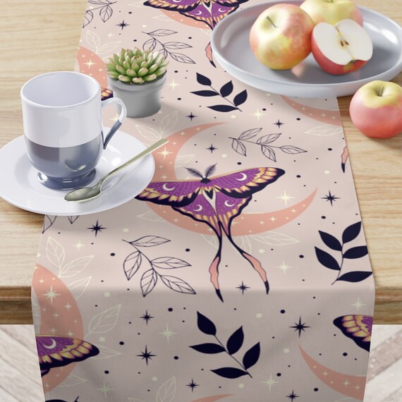 Luna Moth Table Runner Boho Hippie Moon Celestial Table - Etsy
