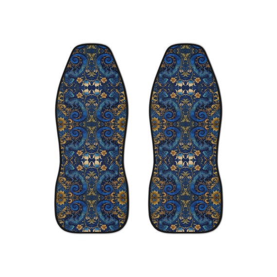 Blue Dragon Car Seat Covers Dark Floral Art Nouveau Front Seat Cover Set For Men Women Etsy