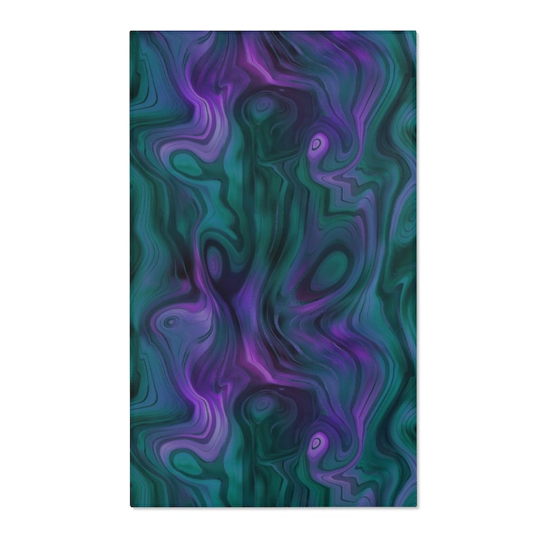 Dark Green Purple Area Rug Marble Emerald Green Rug - Etsy