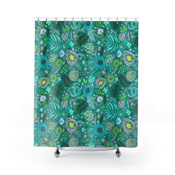 Teal Shower Curtain - Etsy