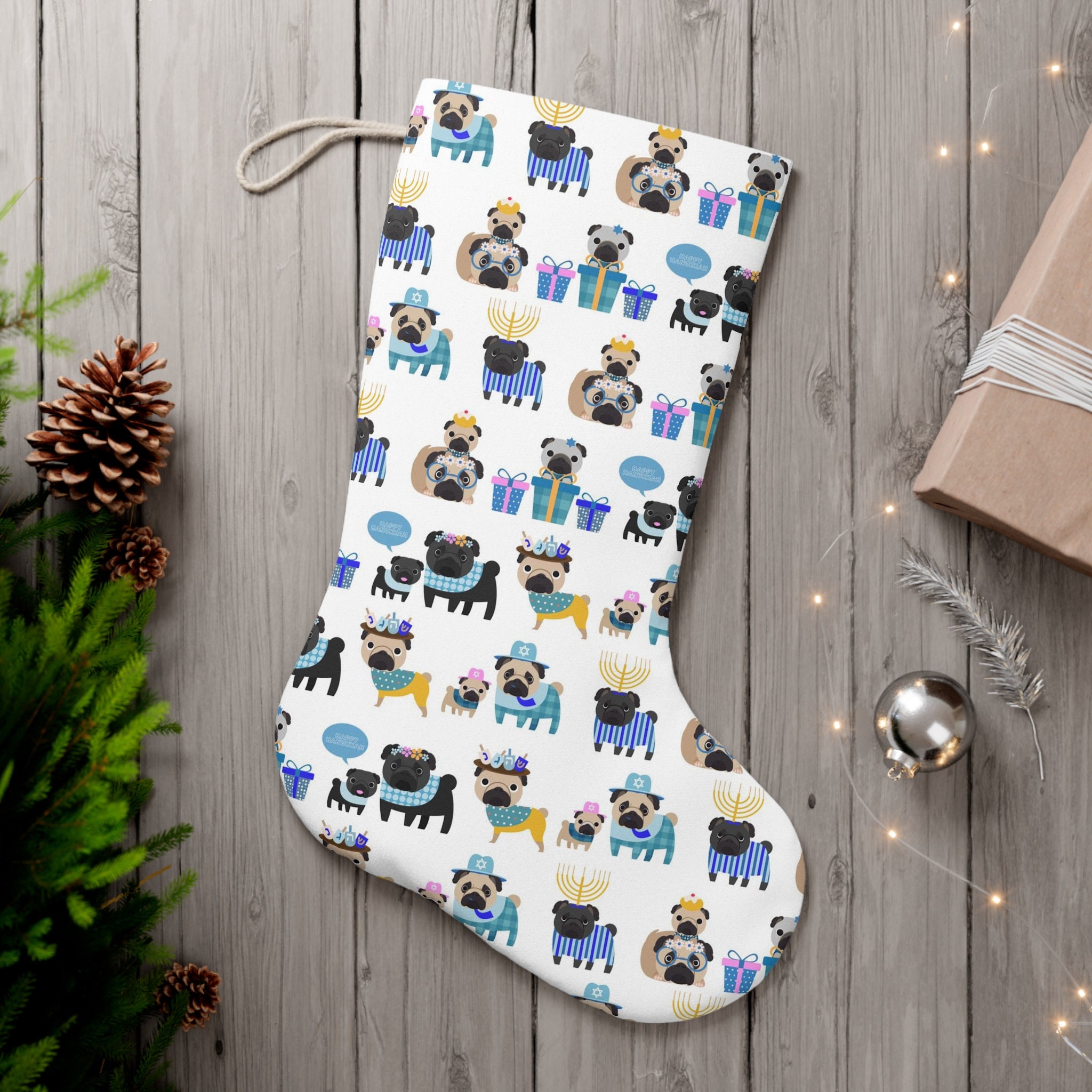 Hanukkah Dog Stocking Chanukah Puppy Jewish Pug Dog Gift - Etsy