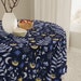 Navy Blue Celestial Tablecloth Boho Mystical Moon and Stars Floral Leaf ...