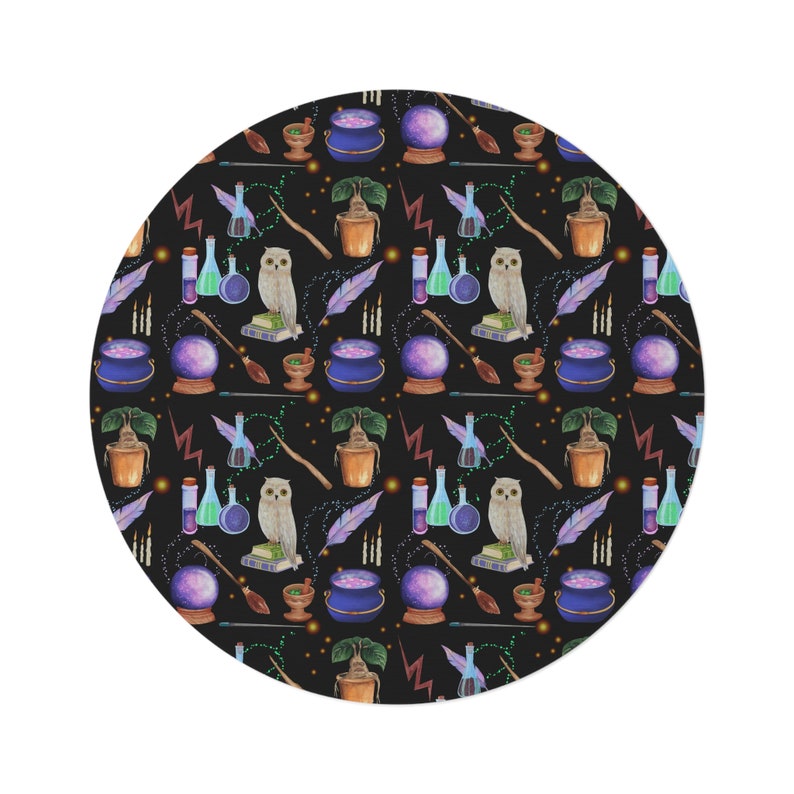 Wizard Rug Round Rug Magic Witchcraft Area Rug Round - Etsy