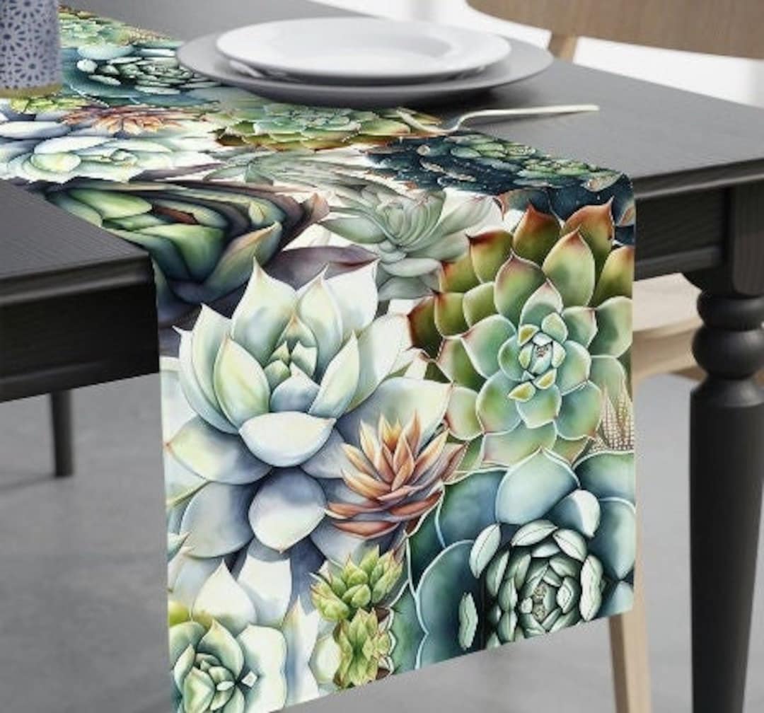 Succulent Table Decor - Natural Desert Southwestern Table Runner 90 ...