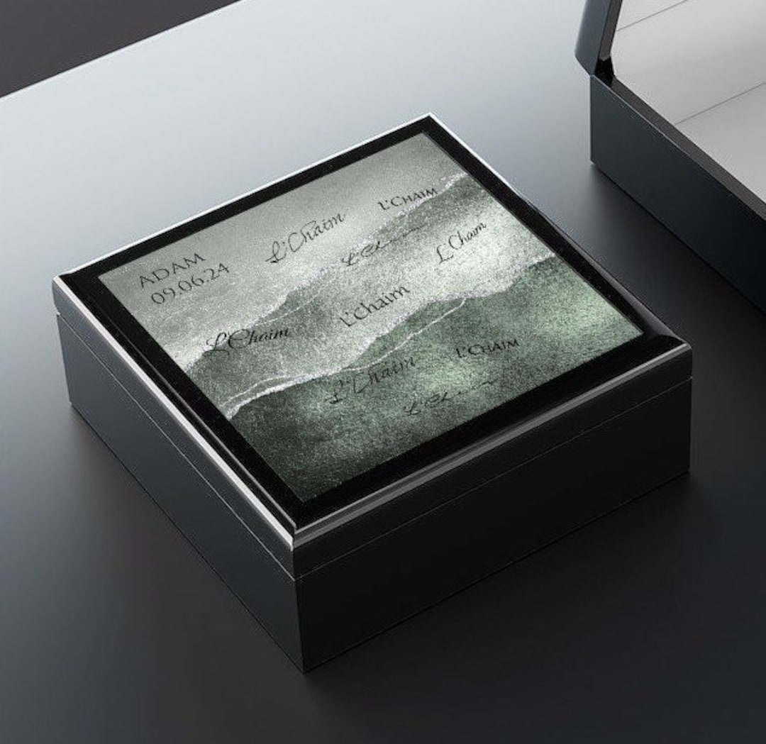 Custom Jewish Keepsake Box for Men - Bar Mitzvah Gift, Wood Bar Mitzvah ...