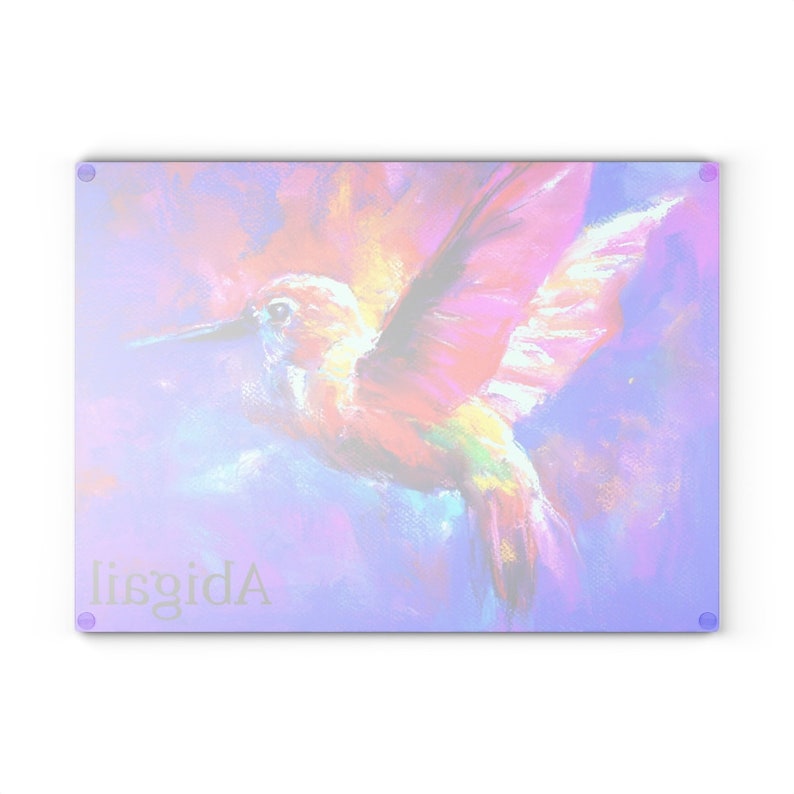 Personalized Hummingbird Cutting Board Colorful Bird Glass - Etsy