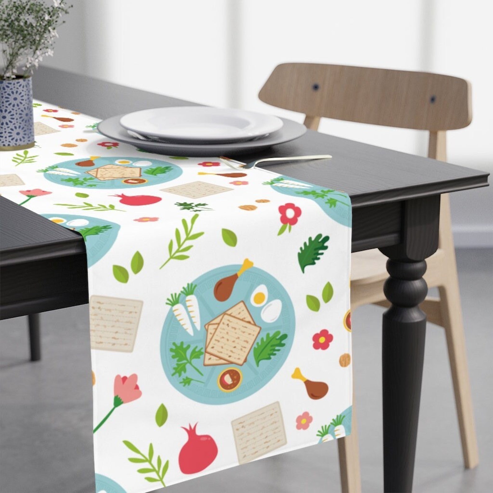 Passover Table Runner - Sedar Plate Pesach Matza Passover Decor Gift ...