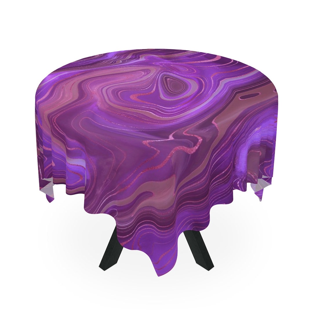 Purple Tablecloth - Witchy, Purple Marble, Vibrant, Geode, Abstract ...