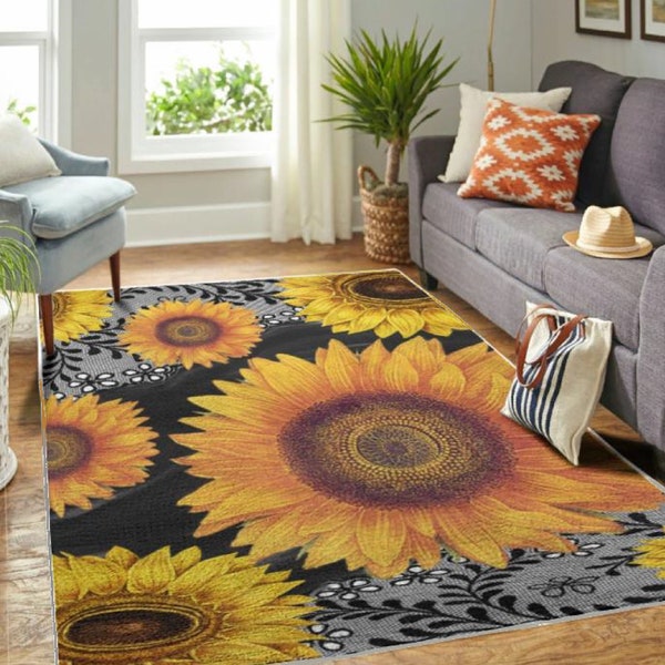 Sunflower Area Rug - Etsy
