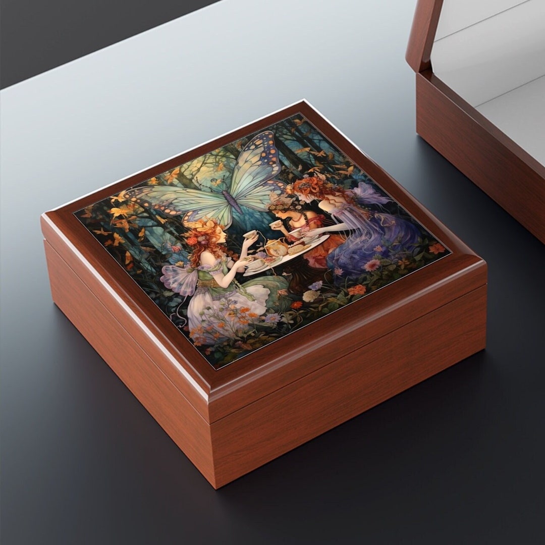 Fairy Keepsake Box Wooden - Nymph Art Print Magic Garden Fairy Forest ...