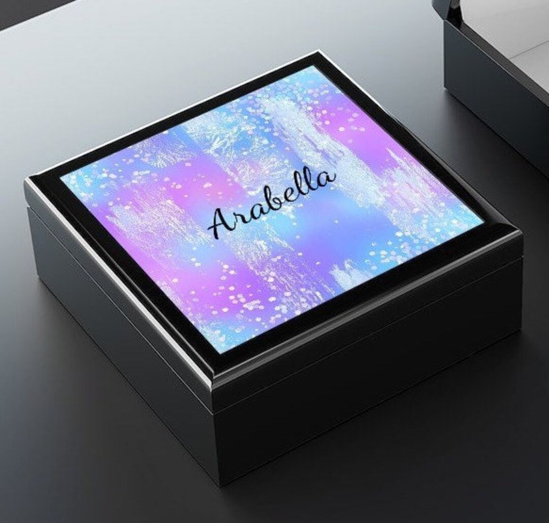 Iridescent Jewelry Box - Girls Jewelry Box, Custom Keepsake Box for ...