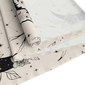 Luna Moth Celestial Table Runner - Witchy Moon Moth Constellations Moon ...