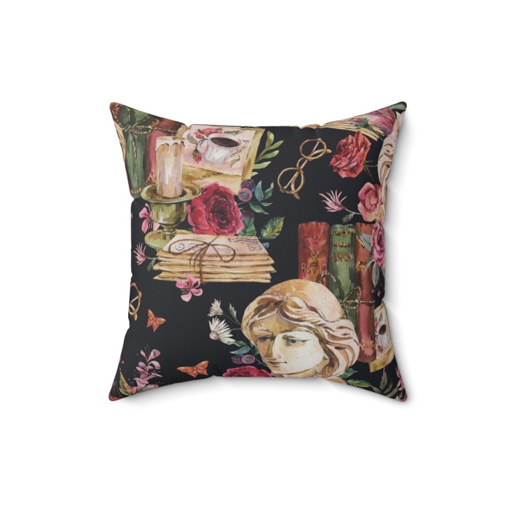 Dark Academia Pillow Vintage Book Art Pillow Reading - Etsy