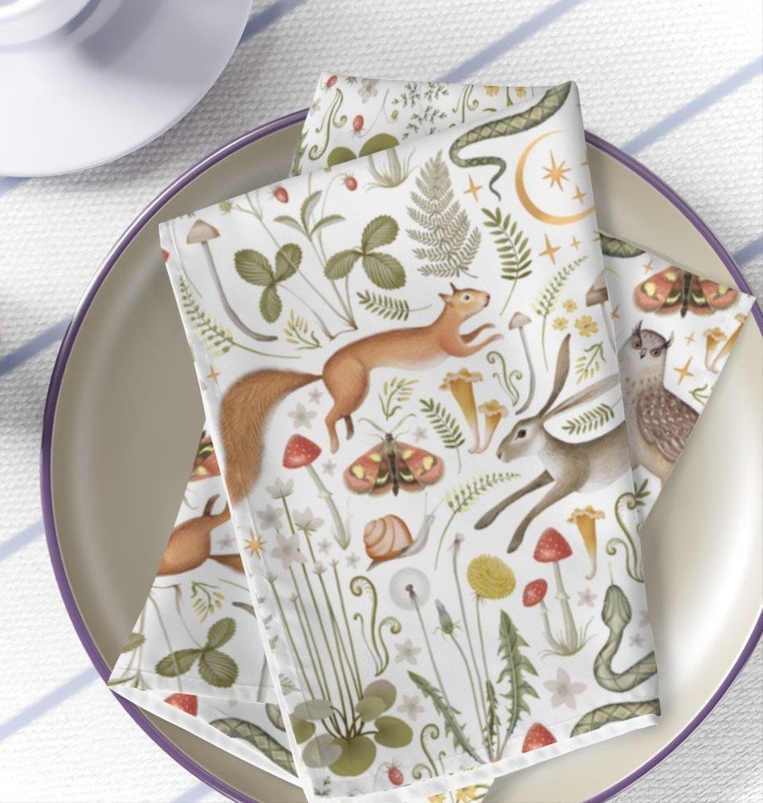 Woodland Animal Cloth Napkins - Fairy Forest Woodland Baby Shower ...