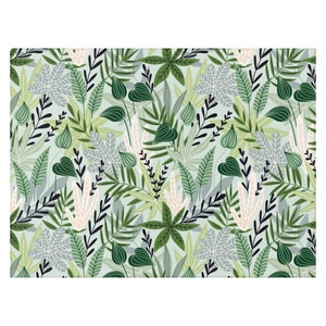 Green Leaf Area Rug - Botanical Rug, Nature Rug for Living Room, Forest ...