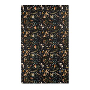 Black Botanical Rug - Moth Decor, Nature Rugs, Aesthetic Rug, Dark ...
