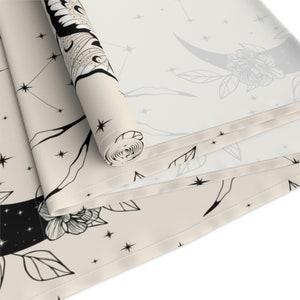 Luna Moth Celestial Table Runner - Witchy Moon Moth Constellations Moon ...