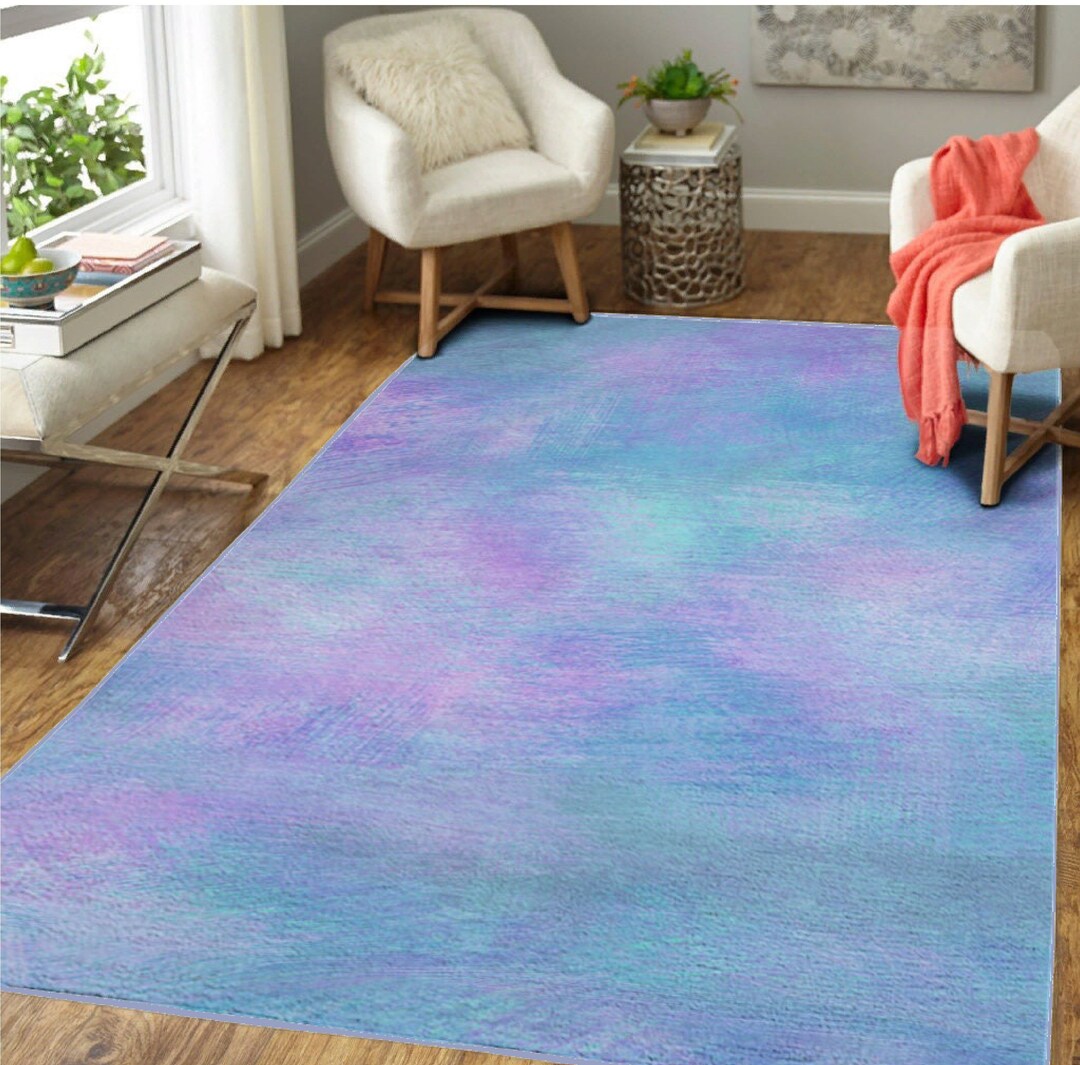 Blue Purple Watercolor Area Rug Ombre - Periwinkle Rug, Eclectic Living ...