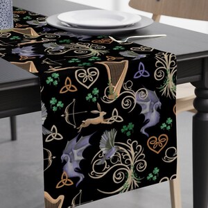 Celtic Decor Table Runner Gift Dark Celtic Symbol Dragon - Etsy