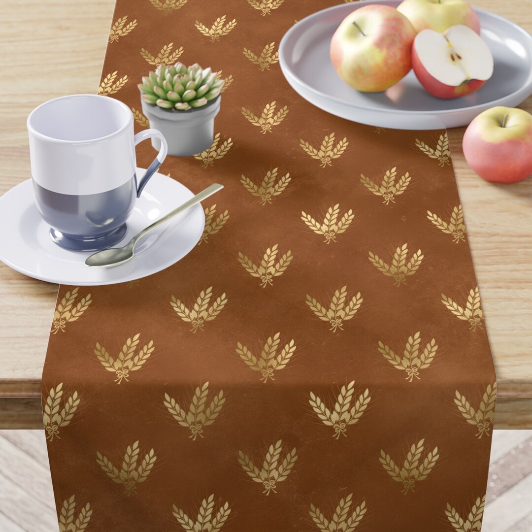 Rustic Fall Table Runner - Boho Burnt Orange Thanksgiving Table Runner ...