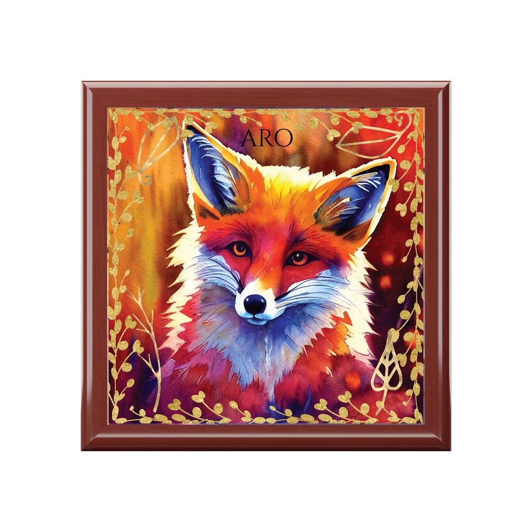Red Fox Jewelry Box - Custom Mahogany Wood Fall Forest Woodland ...