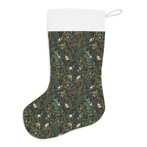 Custom Green Woodland Stocking, Forest Christmas Decor, Vintage ...