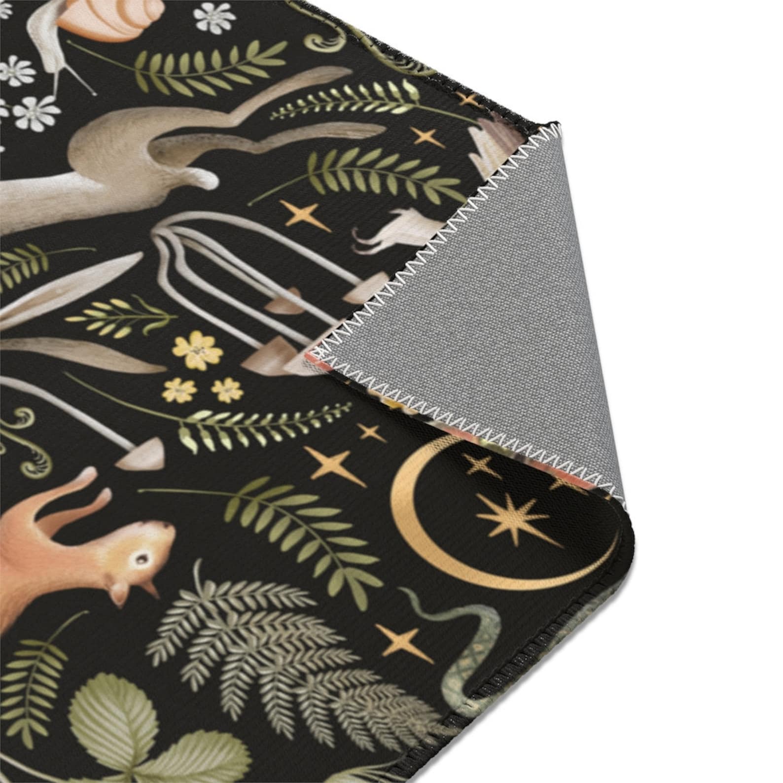 Woodland Animal Area Rug - Dark Forest Living Room Decor, Woodland Rug ...