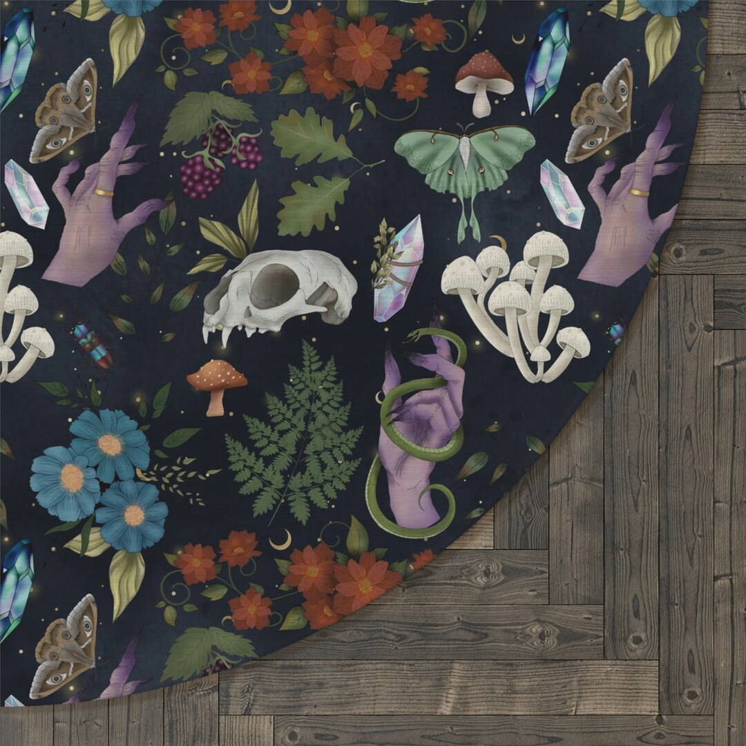 Goblincore Round Rug - Witchy Aesthetics Rugs, Witchy Dark Cottagecore ...