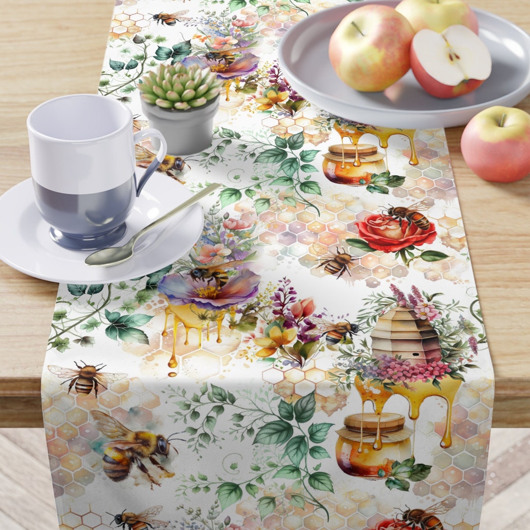 Bumble Bee Decor - Table Runner, Honey Bee Decor, Spring Runner, Bee ...
