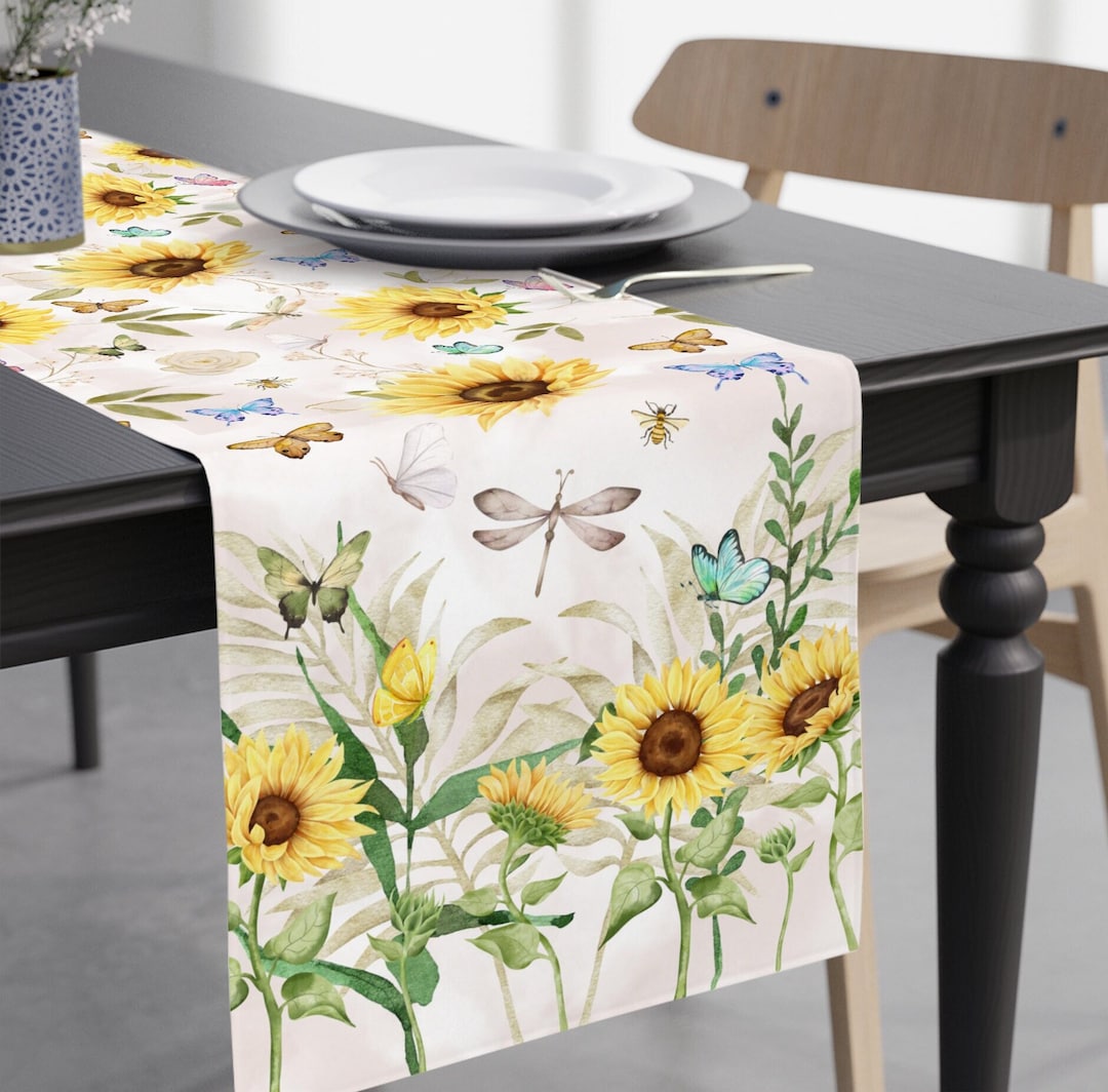 Summer Table Runner - Sunflower Table Runner, Summer Table Decor ...